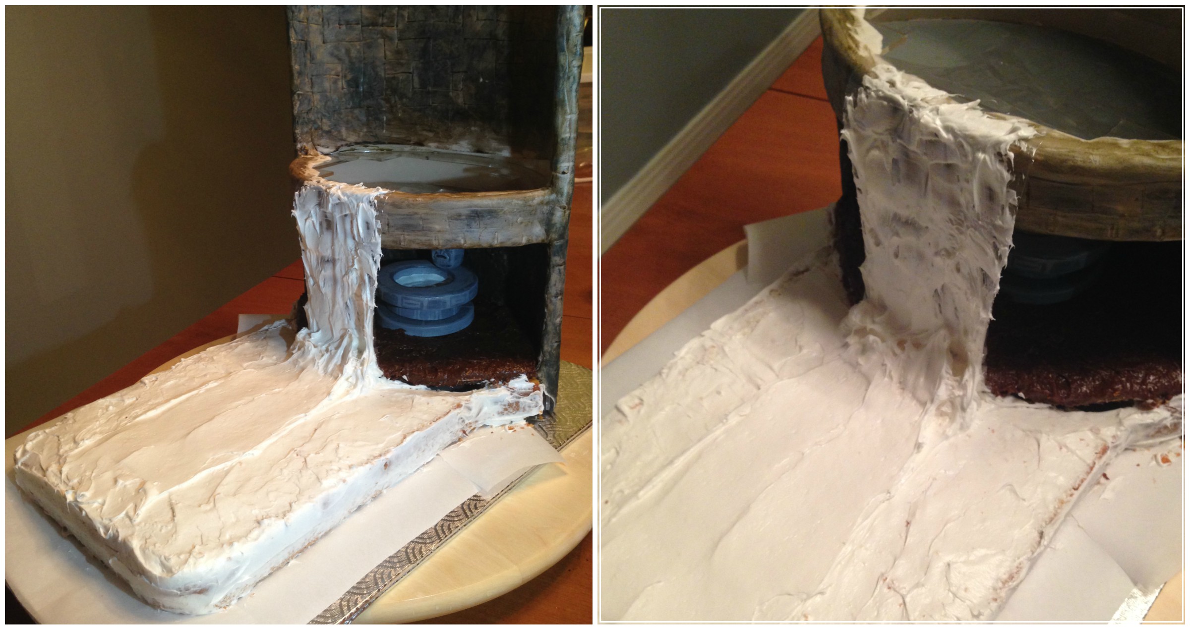 Making a Pitfall: The Lost Expedition cake, day 03 part 2- assembly