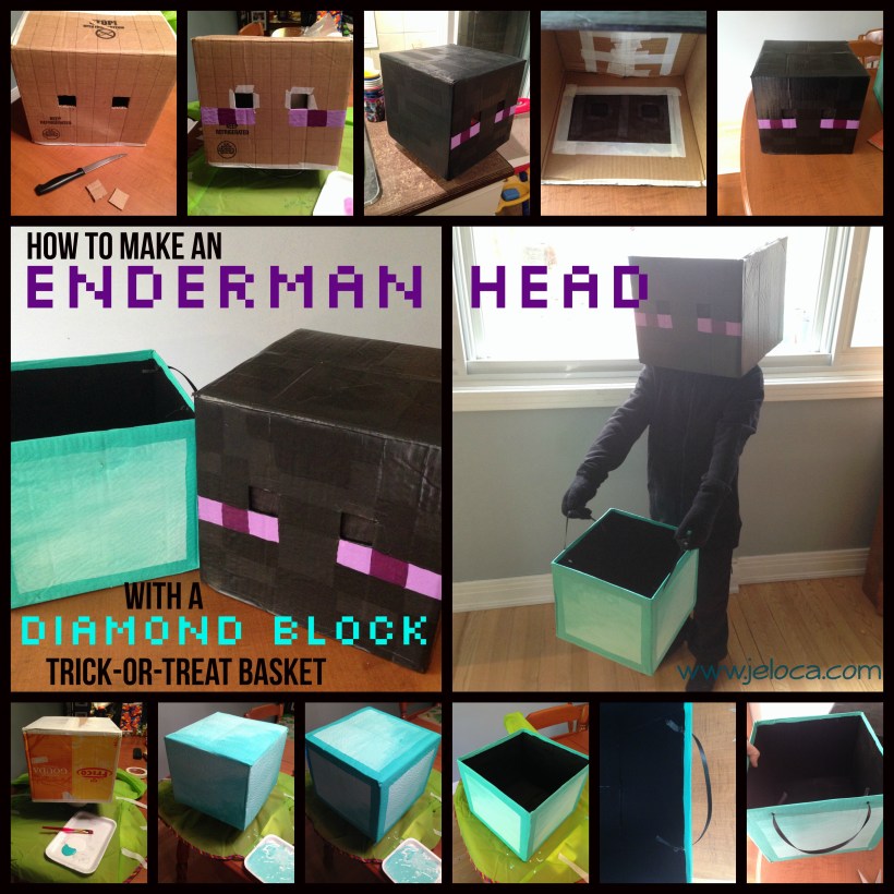How to make a Minecraft Enderman head (with bonus diamond block trick ...