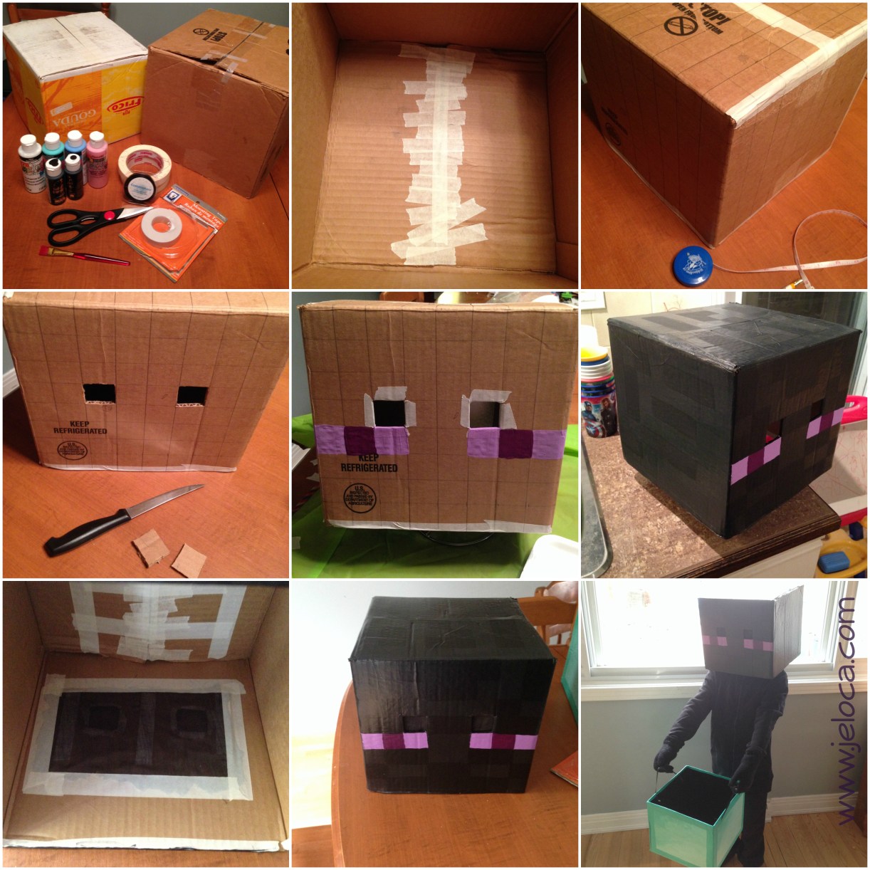 How to make a Minecraft Enderman head (with bonus diamond block trick ...