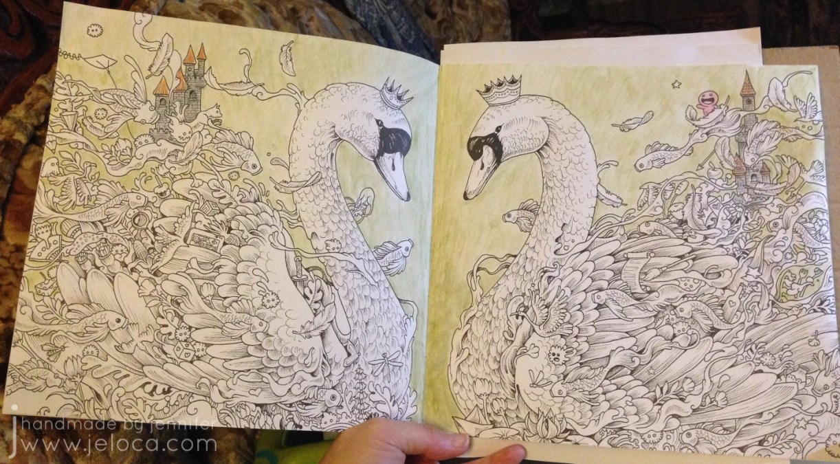 First Attempts at Background Washes in Coloring Books (FAIL)