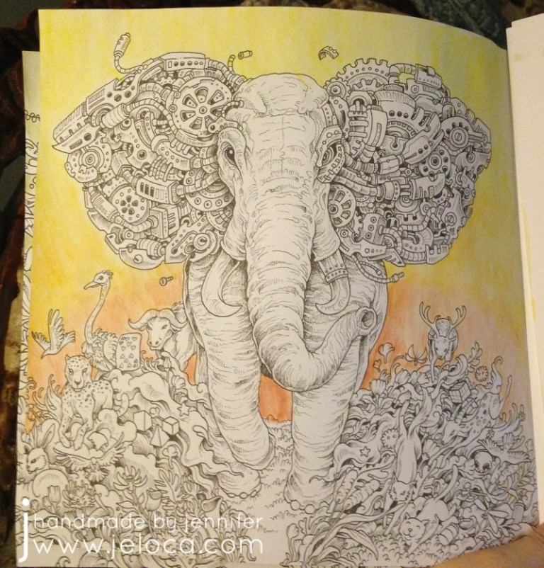 First Attempts at Background Washes in Coloring Books (FAIL)