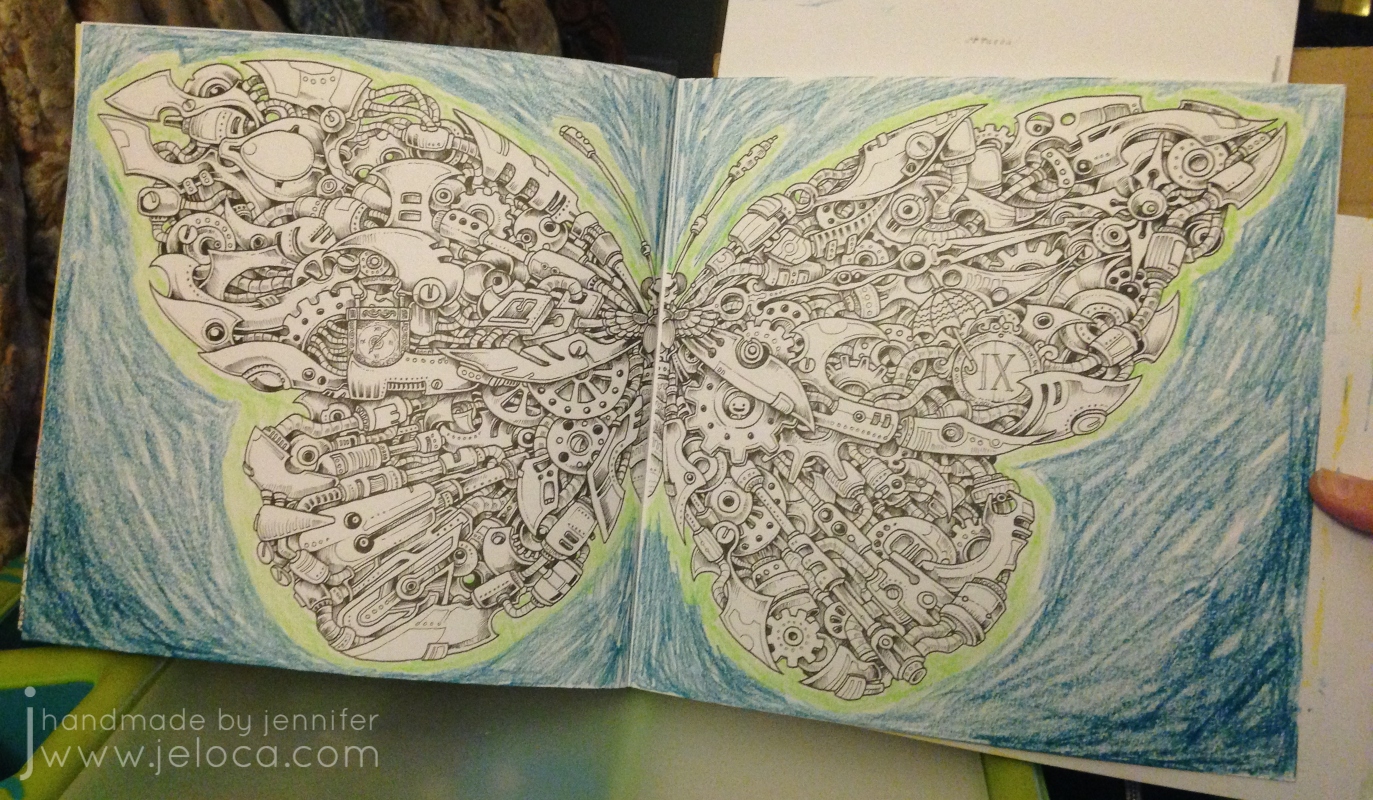 First Attempts at Background Washes in Coloring Books (FAIL)