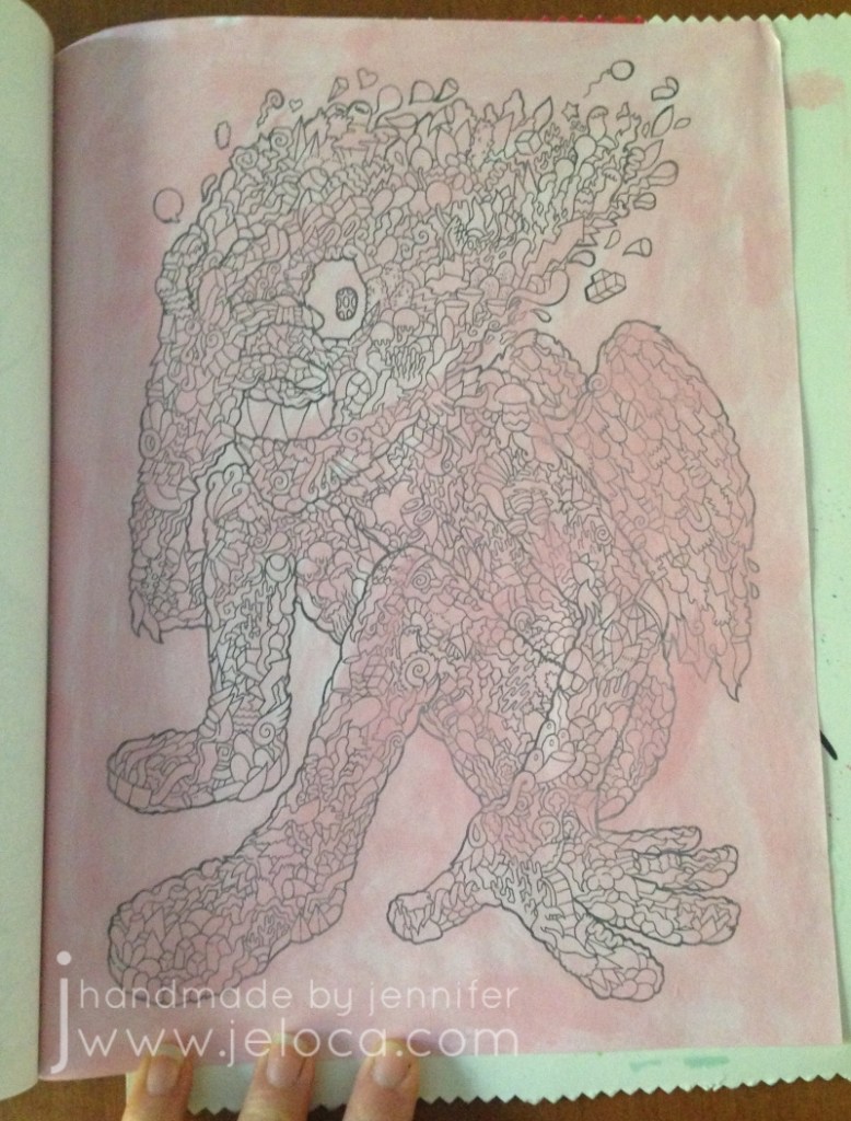 First Attempts at Background Washes in Coloring Books (FAIL)