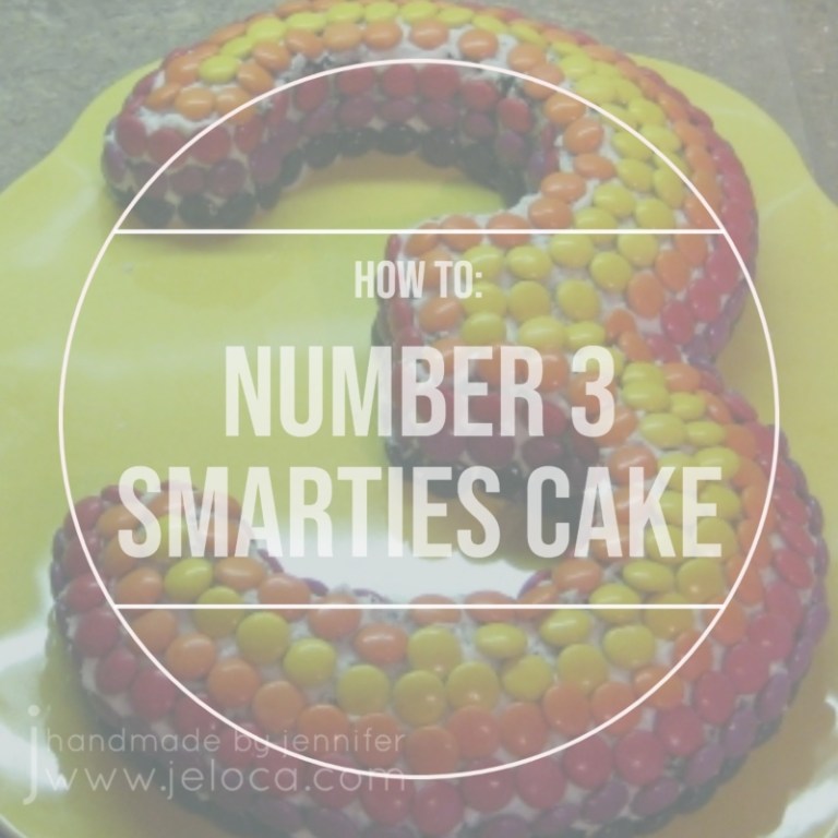 Number 3 Smarties Cake