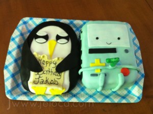 Adventure Time BMO and Gunter Cakes