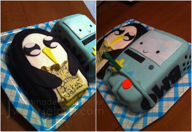 Adventure Time BMO and Gunter Cakes