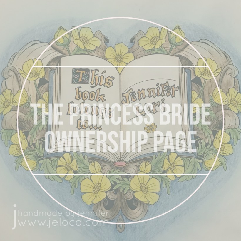 The Princess Bride Coloring Book – Ownership Page
